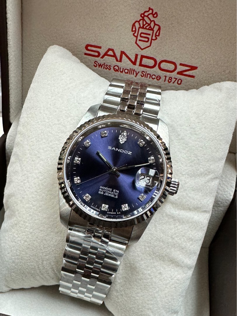 全新 行貨 有門市 SANDOZ AUTOMATIC WATCH 瑞士山度士自動機械手錶 牙圈 398502 星空紫面 瑞士ETA機芯 瑞士製造, 男裝, 手錶及配件, 手錶 - Carousell