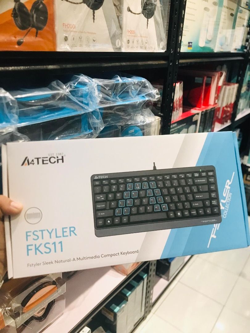 A4Tech FKS11 Fstyler Compact Size Wired Keyboard USB Grey on Carousell