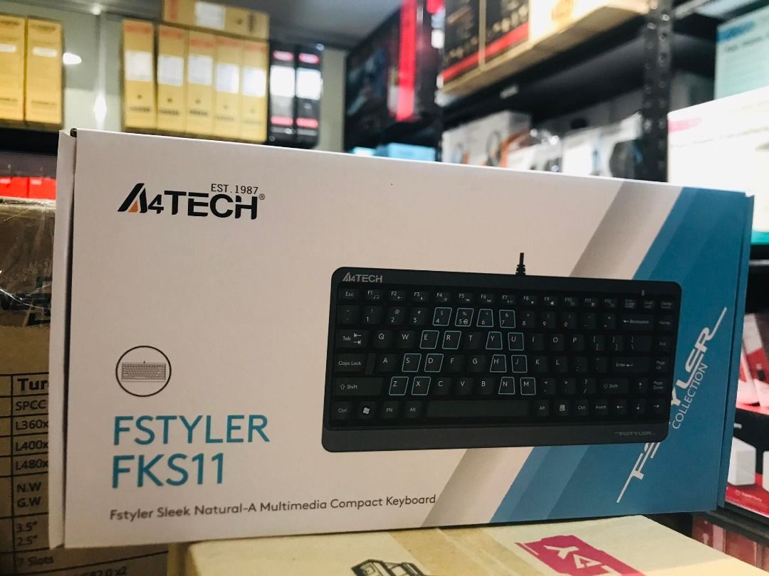 A4Tech FKS11 Fstyler Compact Size Wired Keyboard USB Grey on Carousell