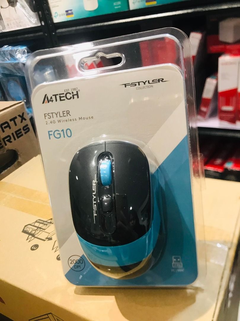 A4Tech Fstyler FG10 Wireless Mouse Blue, Computers & Tech, Parts ...