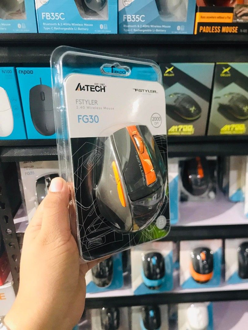 A4Tech Fstyler FG30 Wireless Mouse Orange, Computers & Tech, Parts ...