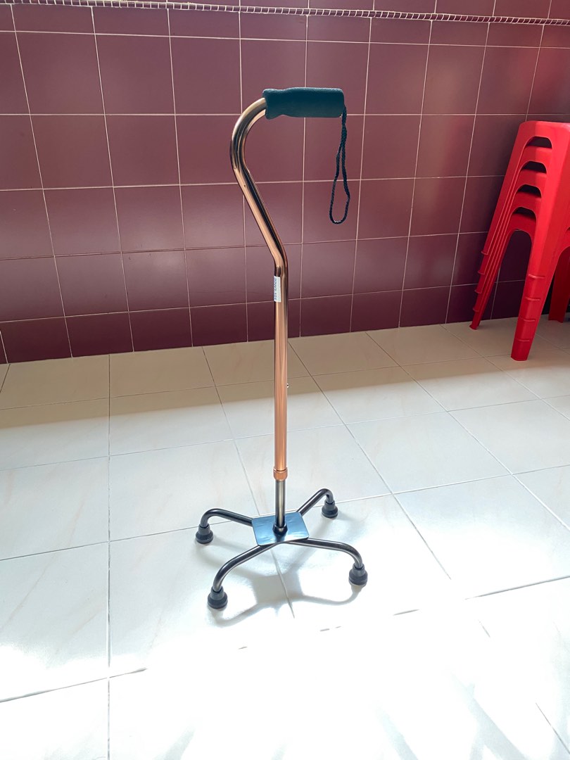 Adjustable Walking Stick (Wide Base), Health & Nutrition, Assistive ...