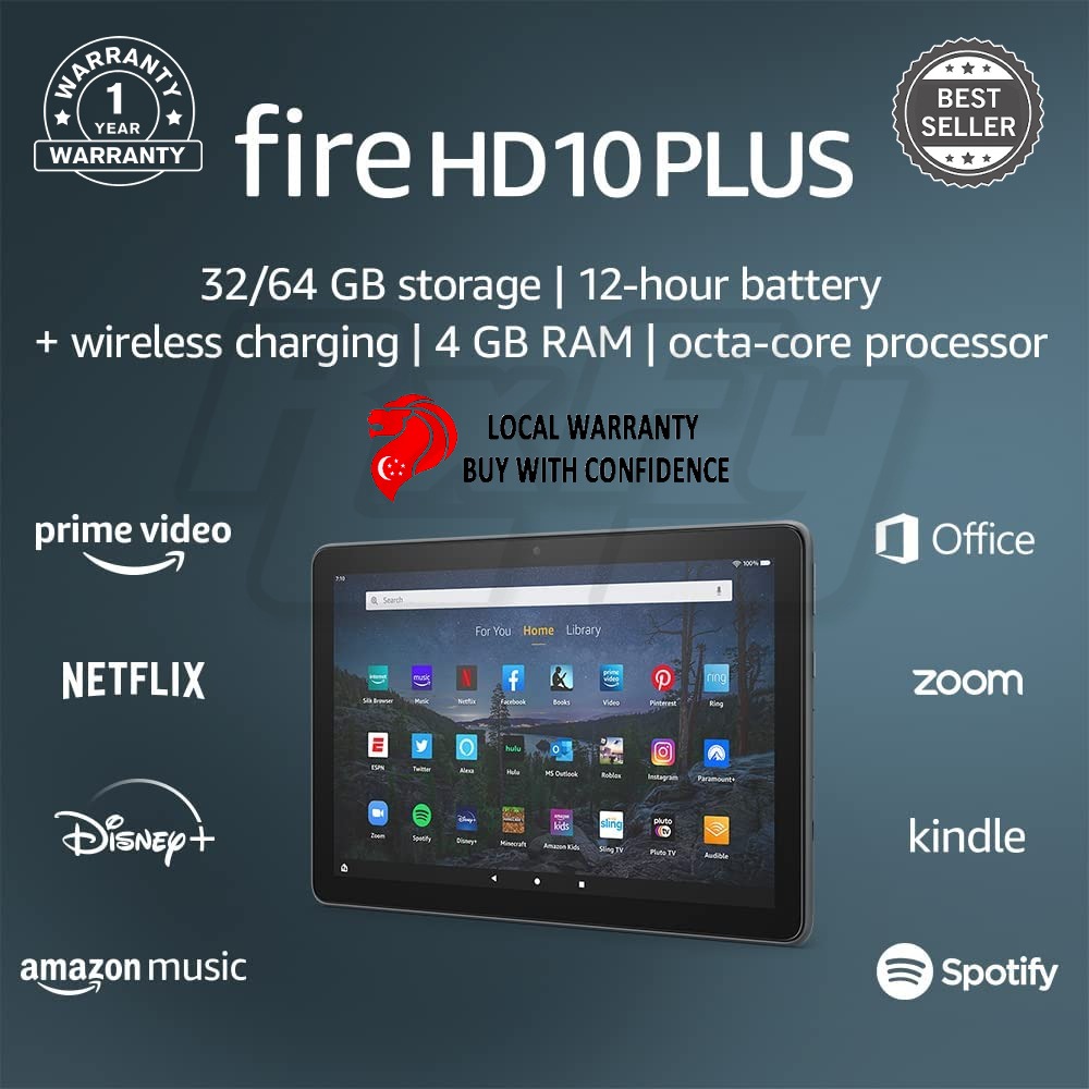 Amazon Fire HD 10 Plus tablet 10.1" 1080p Full HD 32 GB 11th Gen 2021 ...