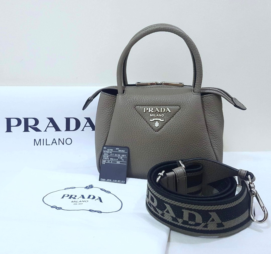 Authentic Prada Logo Mini Leather Handbag, Luxury, Bags & Wallets on ...
