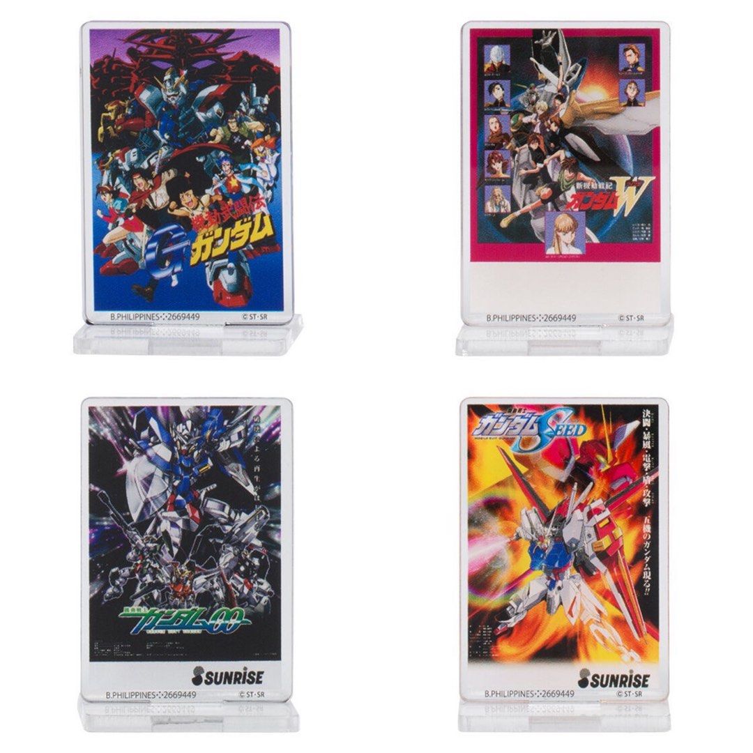 Bandai Gashapon Gundam Poster Acrylic Stand 01 G W Seed OO Double O 00 ...