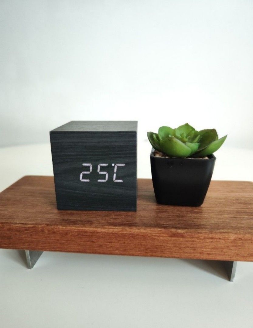 Black Digital Clock, Furniture & Home Living, Home Decor, Clocks on ...