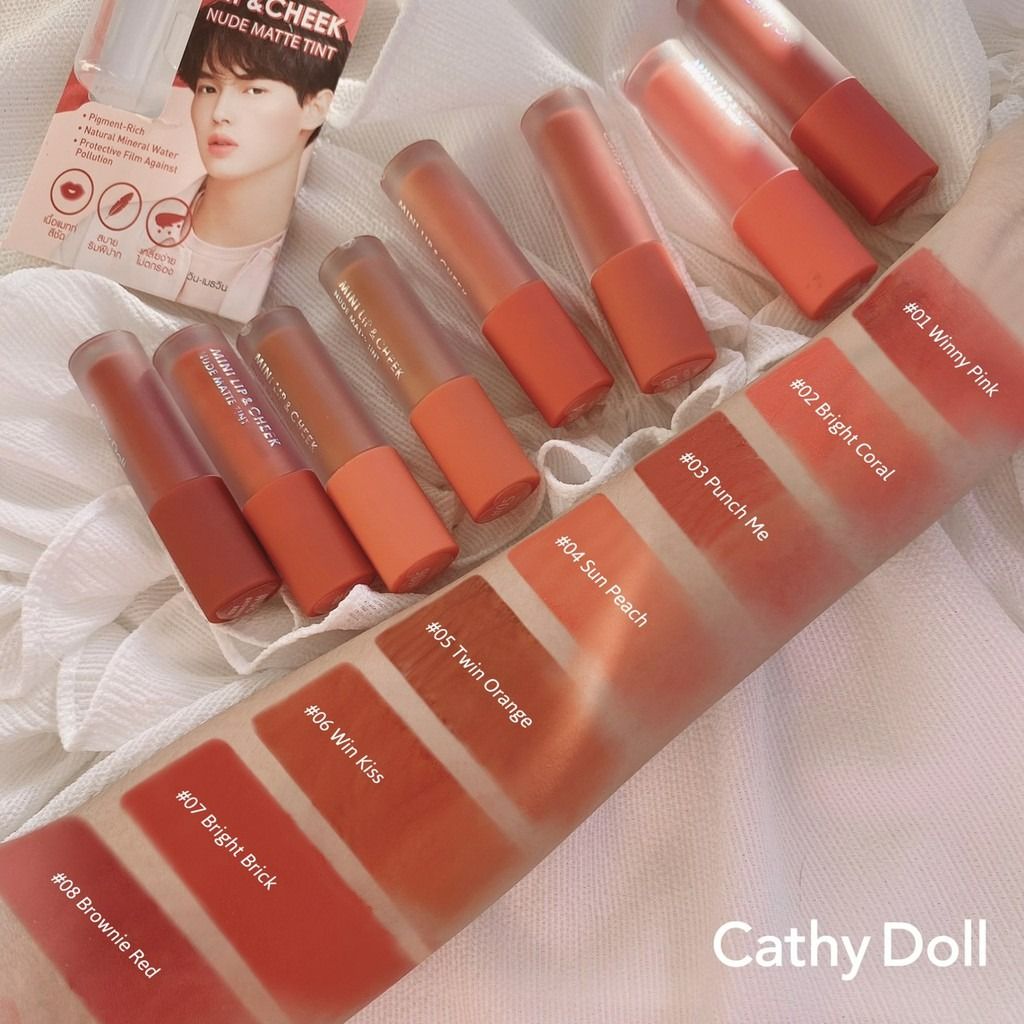 Cathy Doll Mini Lip and Cheek Nude Matte Tint #03 Punch Me, Kesehatan ...