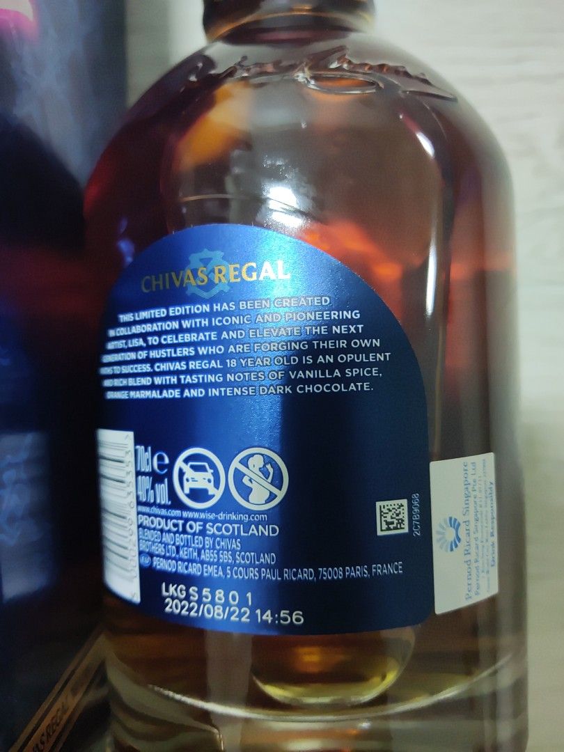 Chivas Regal 18 x Lisa (Limited edition), Food & Drinks, Alcoholic Beverages on Carousell