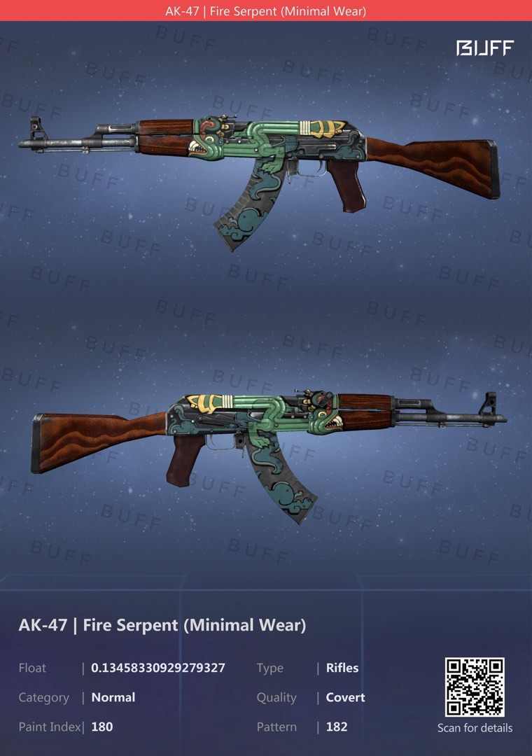 CSGO CS2 source 2 AK-47 Fire serpent, Video Gaming, Gaming Accessories ...