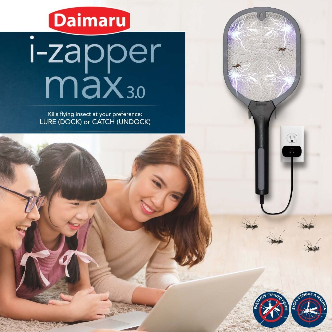 Daimaru i-Zappermax 3 Upgraded Rechargeable Insect Swatter for Pets and ...