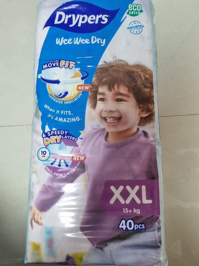 Drypers wee wee dry XXL (opened), Babies & Kids, Bathing & Changing ...