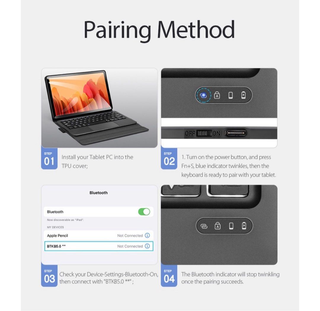 Dux Ducis Wireless Bluetooth Keyboard Smart Flip Computers Tech