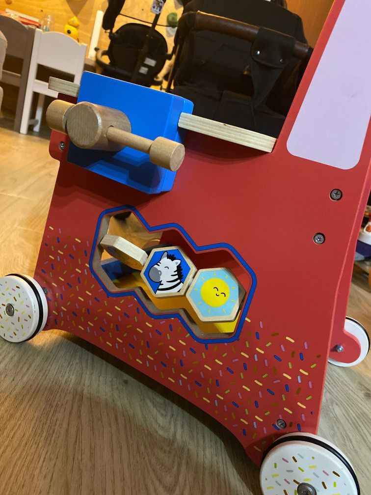 ELC Wooden Activity Workbench Walker, Babies & Kids, Infant Playtime on ...