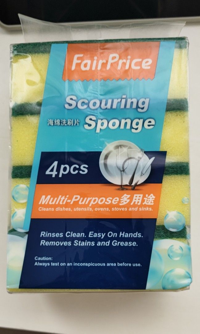 Fairprice scouring sponge, Furniture & Home Living, Cleaning & Homecare ...