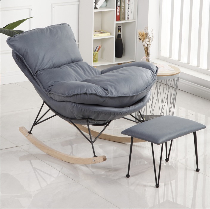 Fill down feather Leather-Aire Lazy rocking chair, Furniture & Home ...