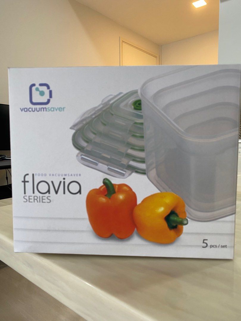 Flavia Square Vacuum Saver containers 5 pcs, Furniture & Home Living ...