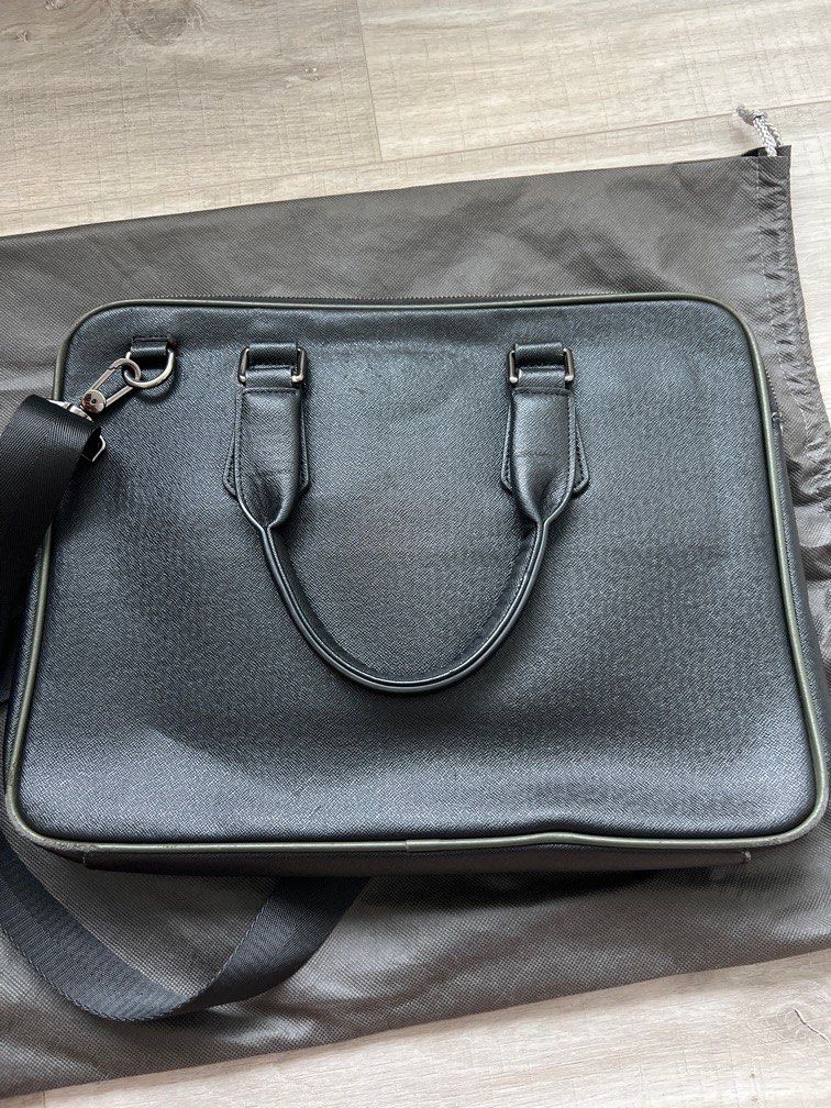 Goldlion Black Leather Work Briefcase Bag, Men's Fashion, Bags ...