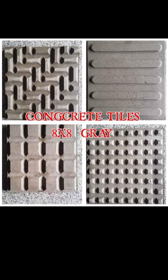 GRAY CONCRETE TILES 8*8 INCHES on Carousell