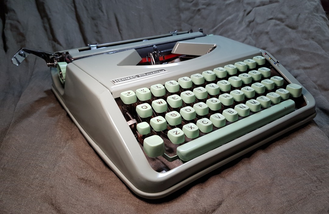 Hermes Baby GREEN German Portable Metal Typewriter, Hobbies & Toys ...