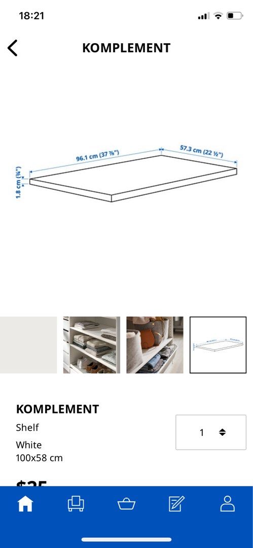 Ikea Komplement white shelves/pull out tray (for PAX wardrobe), Furniture & Home Living ...