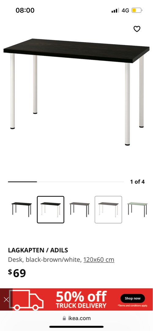 Ikea Lagkapten desk black, Furniture & Home Living, Furniture, Tables ...