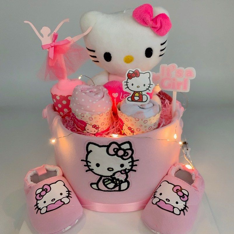Instock! Hello Kitty Diaper Cake, Babies & Kids, Bathing & Changing ...