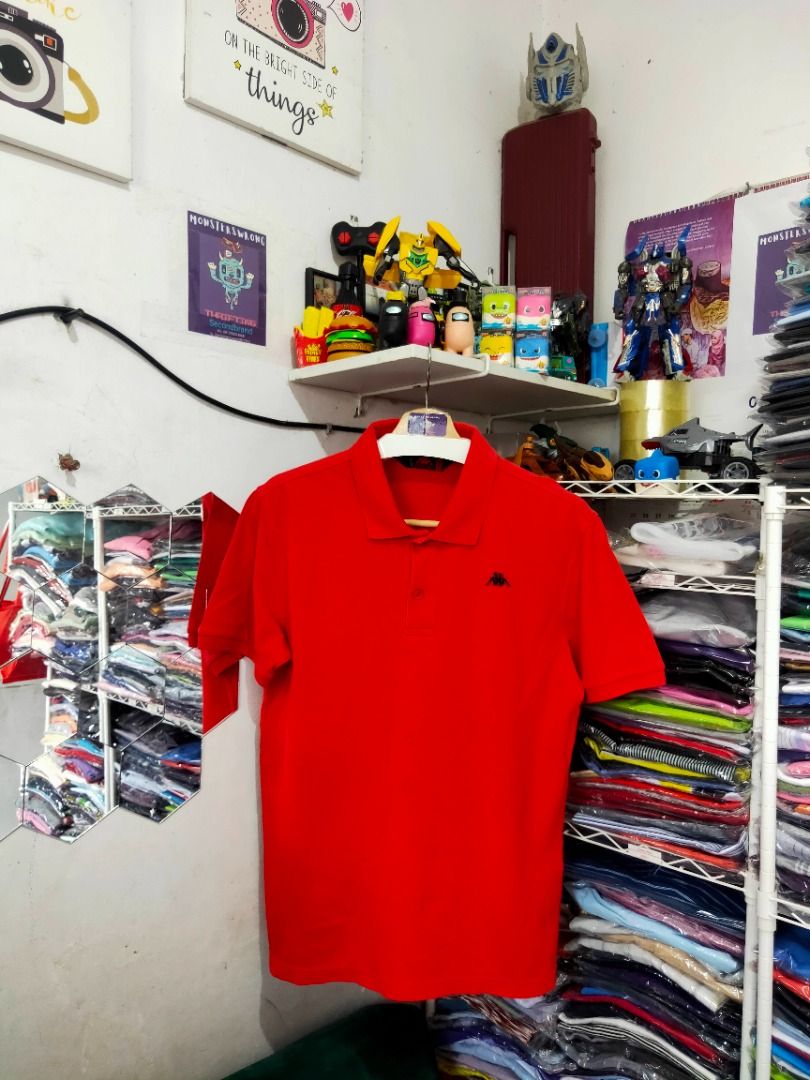 Kaos Polo Kappa Merah Polos Small Logo, Fesyen Pria, Pakaian , Atasan ...