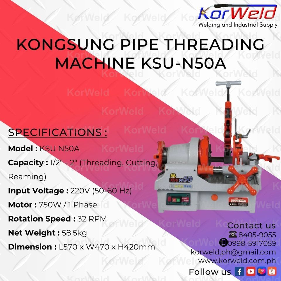 Kongsung Pipe Threading Machine KSU-N50A, Commercial & Industrial ...