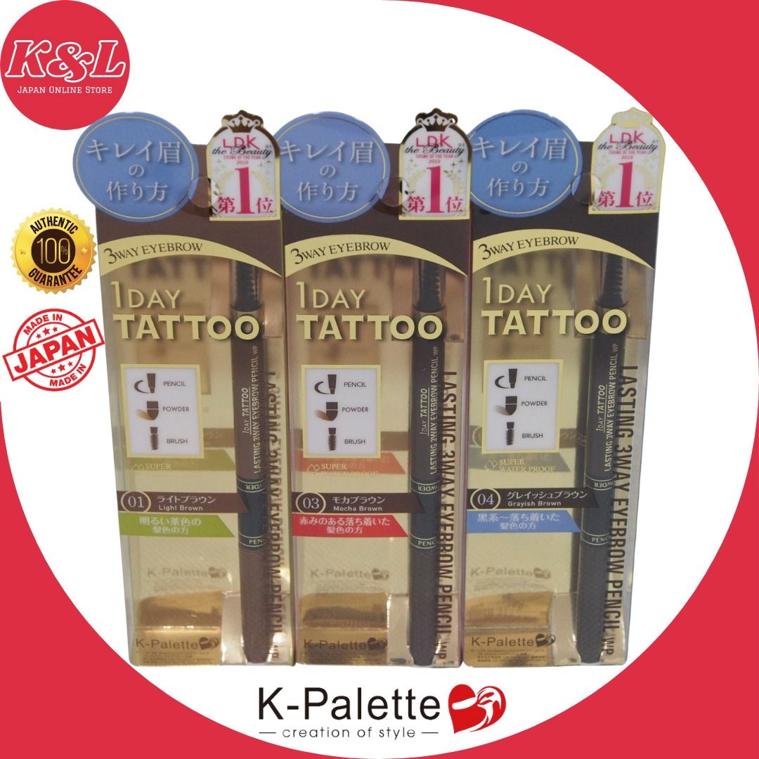 K-Palette 1 Day Tattoo Lasting 3 Way Eyebrow Pencil (Made in Japan), Beauty & Personal Care ...