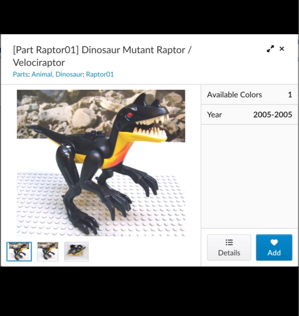 Lego Dinosaur Mutant Raptor / Velociraptor (From 7474 Dino Attack ...