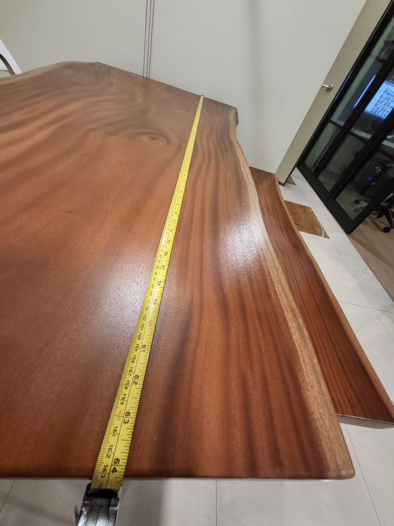 Mahogany Wood Slab Dining Table, Furniture & Home Living, Furniture ...
