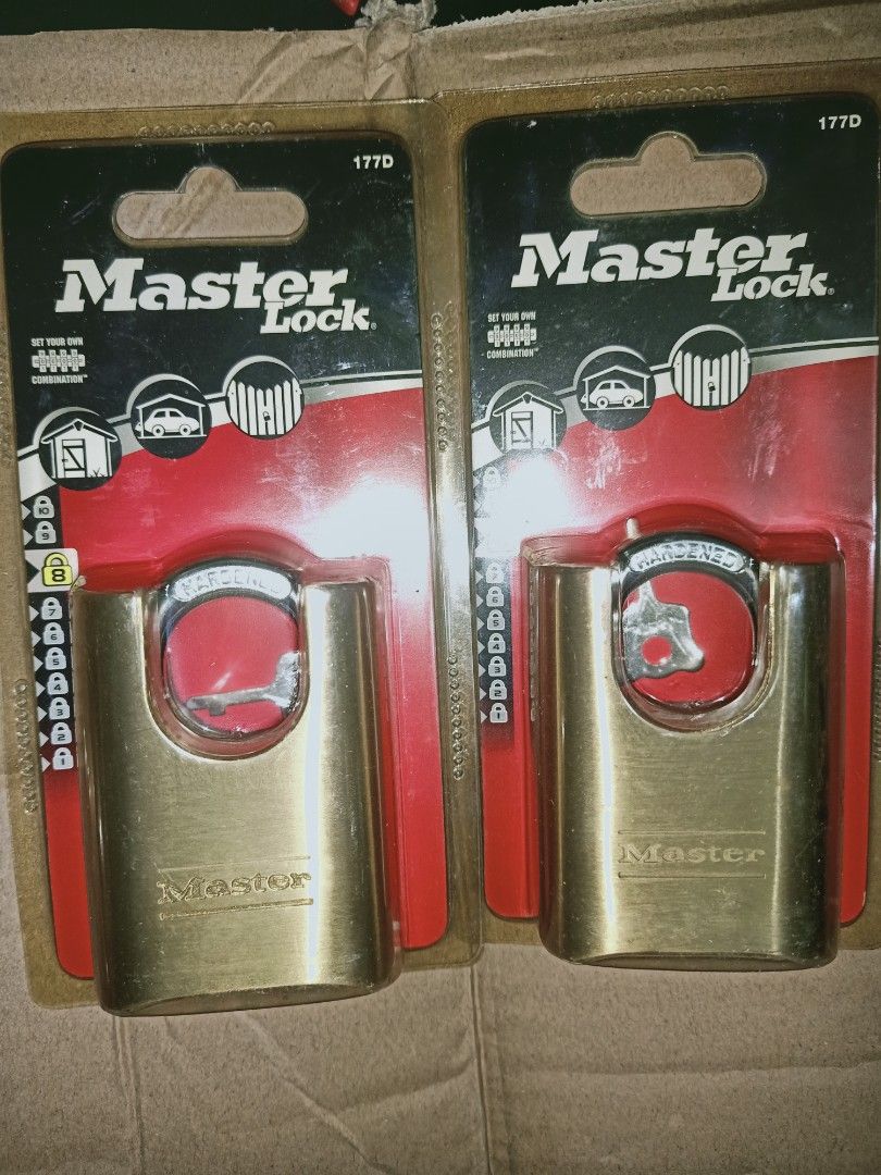 MASTER PADLOCK HEAVY DUTY BRASS RECTANGULAR BODY COMBINATION PADLOCK ;4 ...
