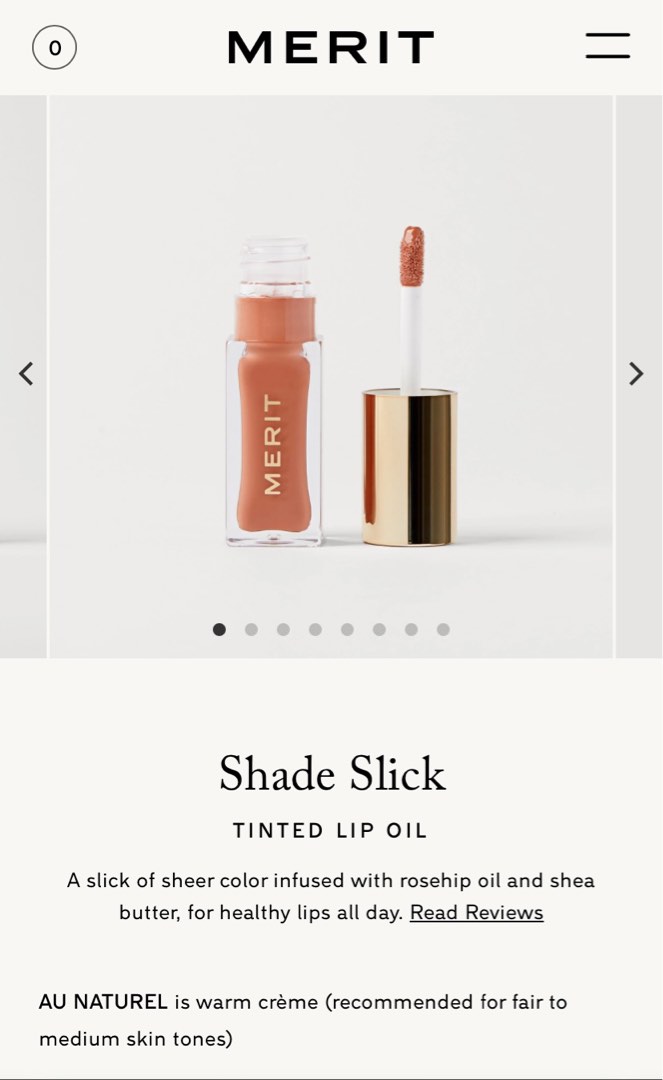 Merit Beauty Shade Slick Tinted Lip oil, Beauty & Personal Care, Face ...