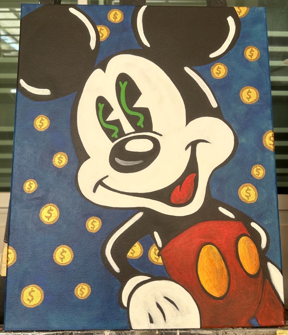 Mickey Mouse Acrylic Painting on Carousell