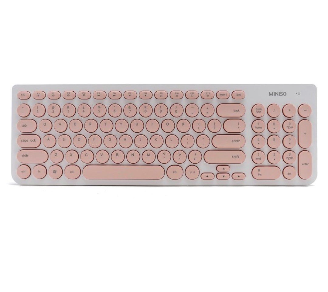 Miniso Wireless Keyboard Mouse Set Pink And Wireless Mouse Keyboard Set White Pink Computers