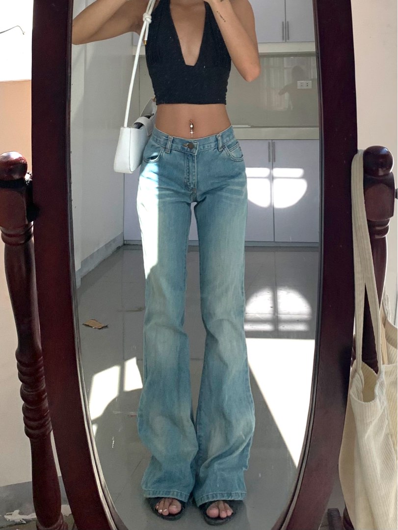 MISS SIXTY 60 y2k low waist flared baggy pants jean, Women's Fashion, Bottoms, Jeans on Carousell