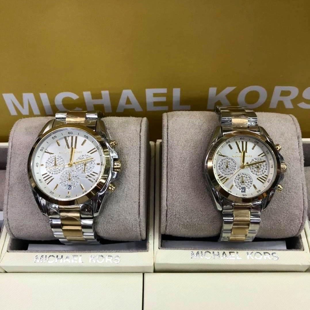 MK COUPLE MICKEY TWO TONE GLITZ DIAL AUTHENTIC WATCH, Women's Fashion ...