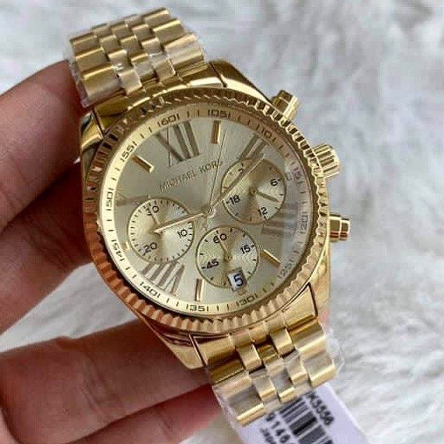 MK MID SIZE LEXINGTON ALL GOLD DIAL AUTHENTIC WATCHP, Women's Fashion ...