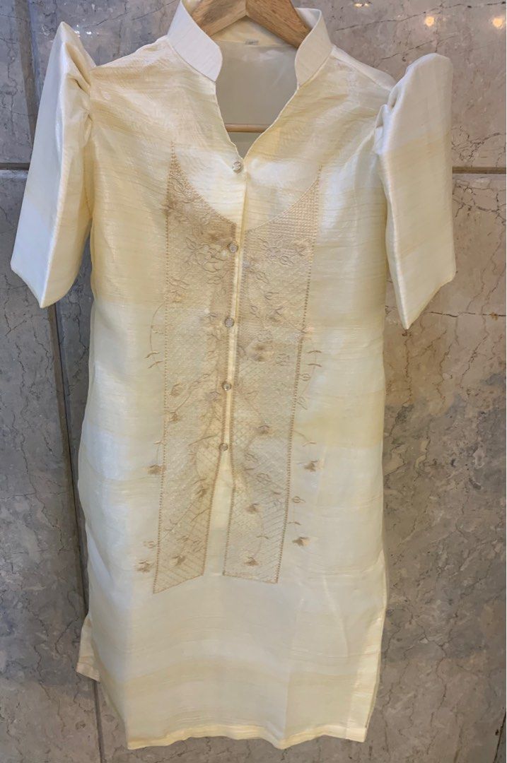 Modern Filipiniana Embroidered Barong Dress on Carousell