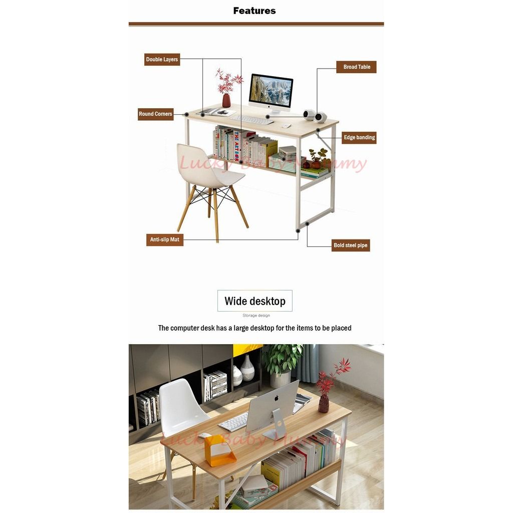 Modern Study Computer Table, Furniture & Home Living, Furniture, Tables ...