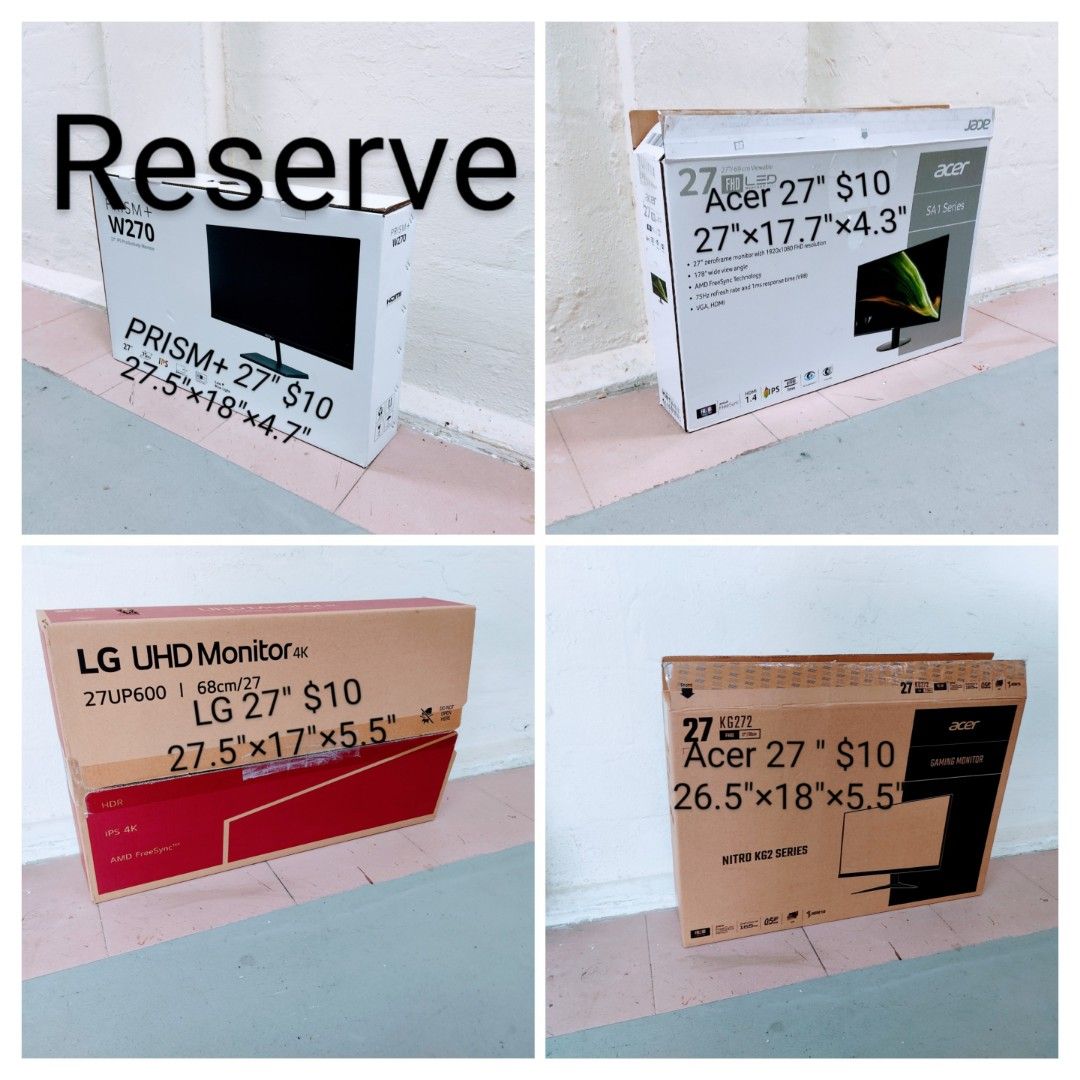 monitor boxes with styrofoam, Furniture & Home Living, Home Improvement ...