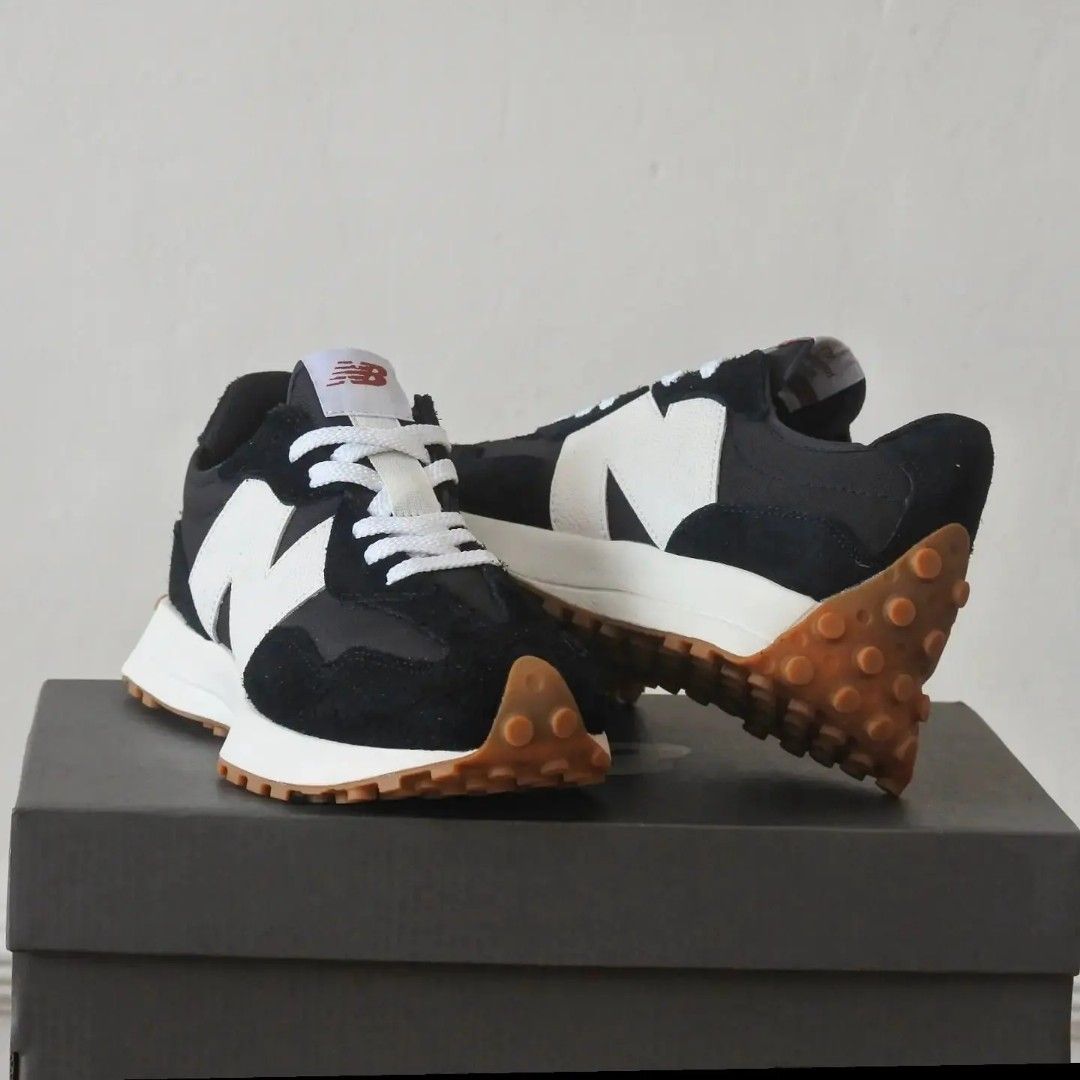 New Balance 327 WS327BL Black / White / Gum, Fesyen Pria, Sepatu ...