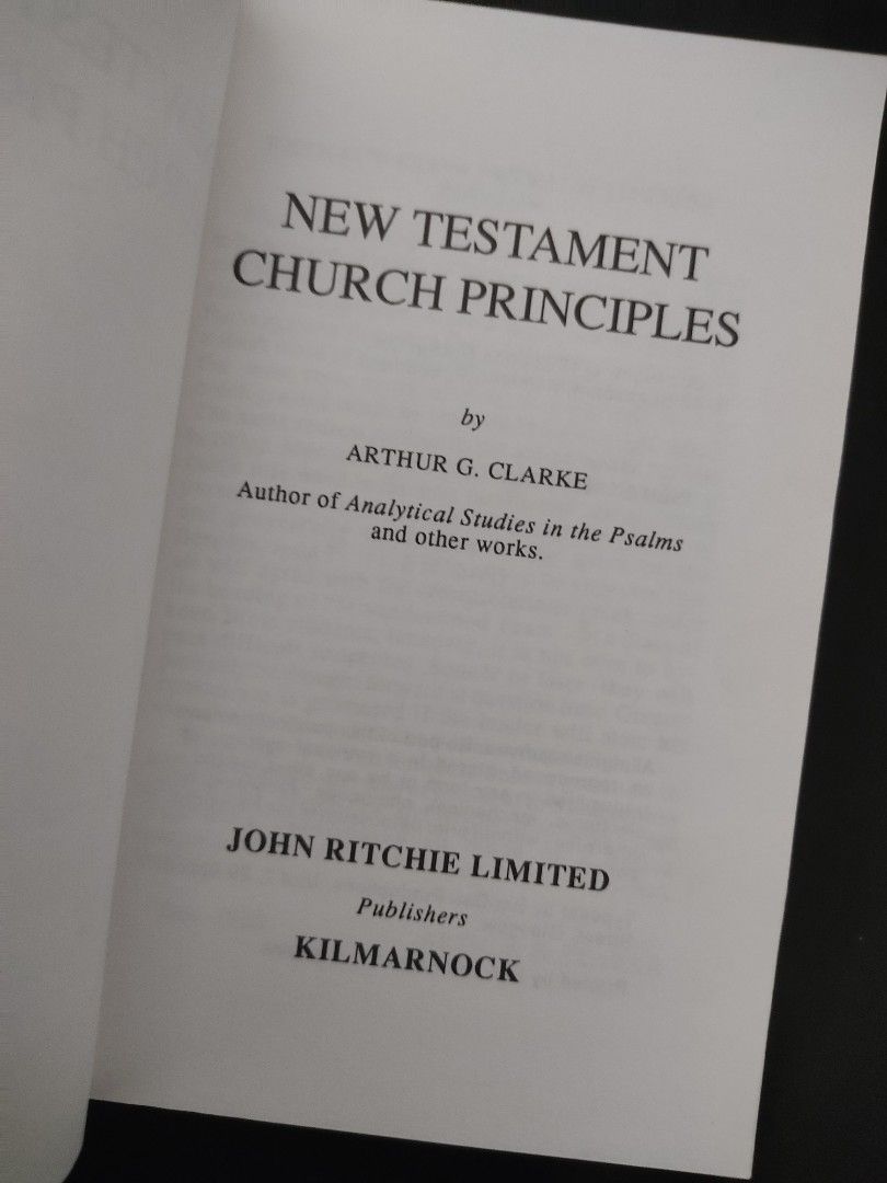 New Testament Church Principles by Arthur Clarke, Hobbies & Toys, Books ...