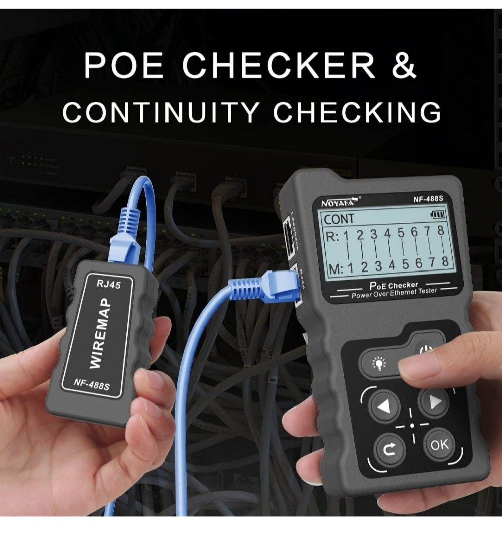 NOYAFA NF-488 POE Tester for Power Over Ethernet, Network Cable ...