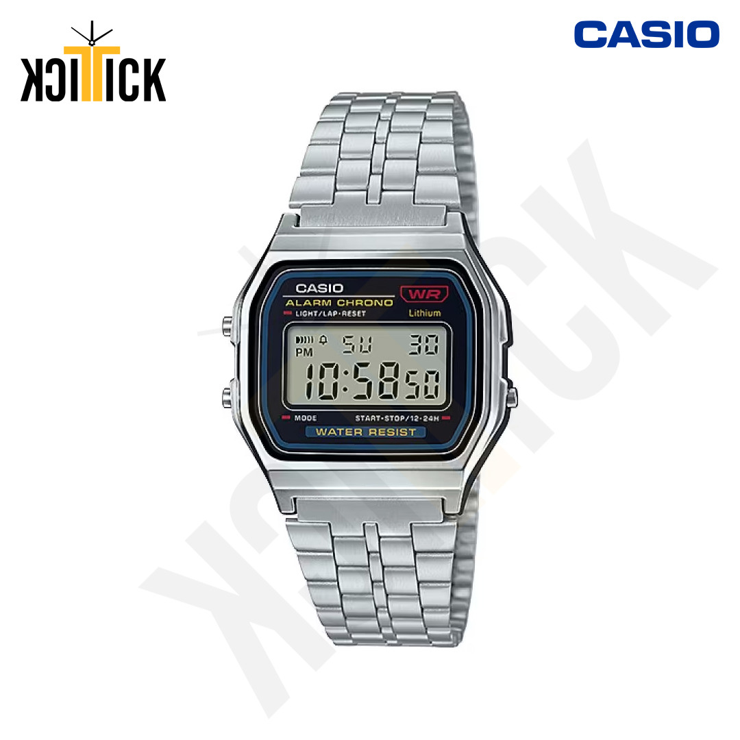 Original Casio A159WA-N1DF Silver Stainless Steels Classic Digital ...