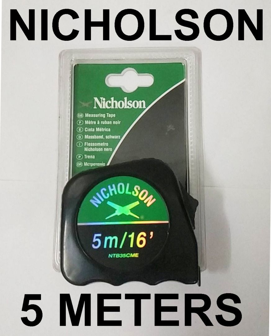 ORIGINAL NICHOLSON STEEL TAPE 5 METERS / 16 FEET TAPE MEASURE MEASURING TAPE, Furniture & Home ...