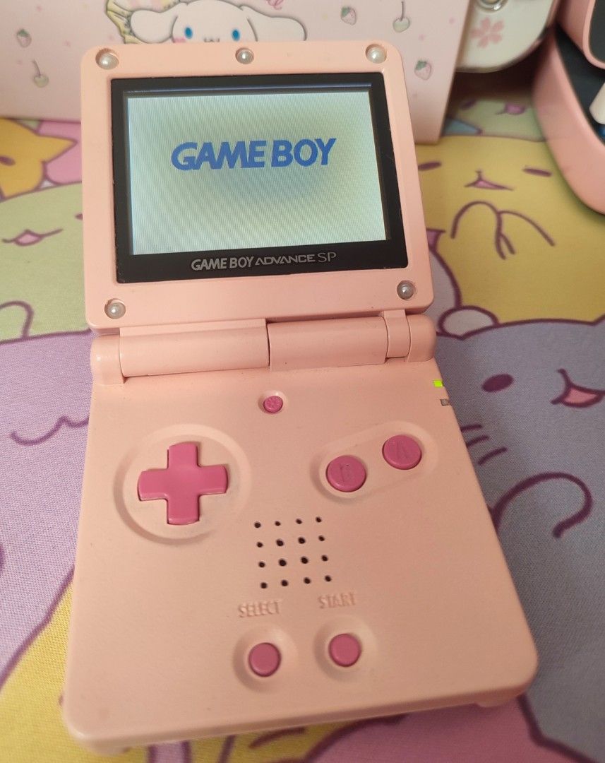 Pastel Pink Modded Gameboy Advance SP 101, Video Gaming, Video Game ...