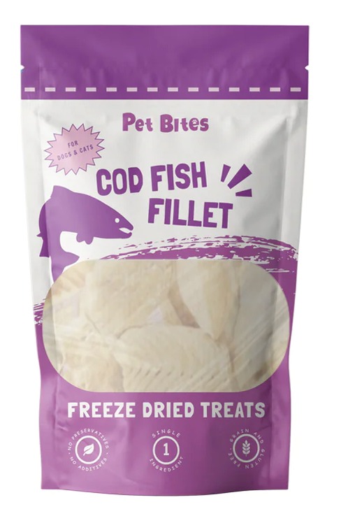 PET BITES 100% FREEZE DRIED COD FISH FILLET 50G, Pet Supplies, Pet Food ...
