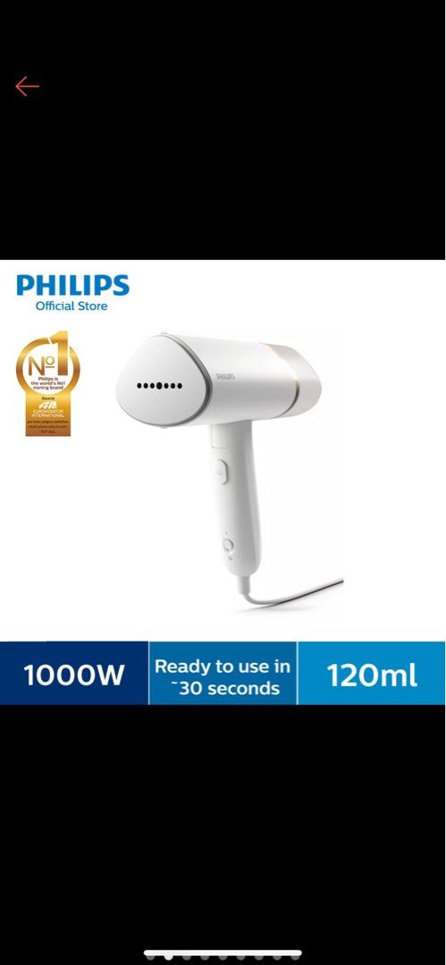 PHILIPS 3000 Series Handheld Steamer - STH3020/16, TV & Home Appliances ...
