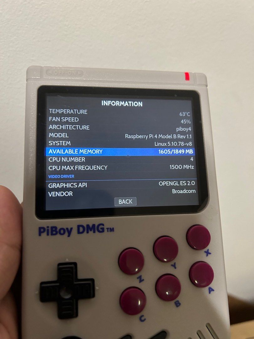 PiBoy DMG with Raspberry Pi 4 2GB and Batocera in 64GB installed, Video Gaming, Video Game ...
